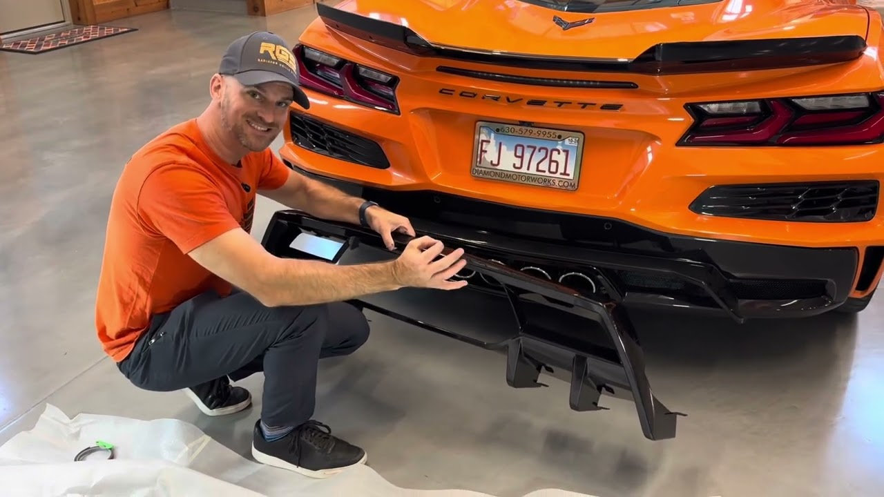 23-Up Corvette C8 Z06 EOS Rear Diffuser Installation by @radiatorgrill