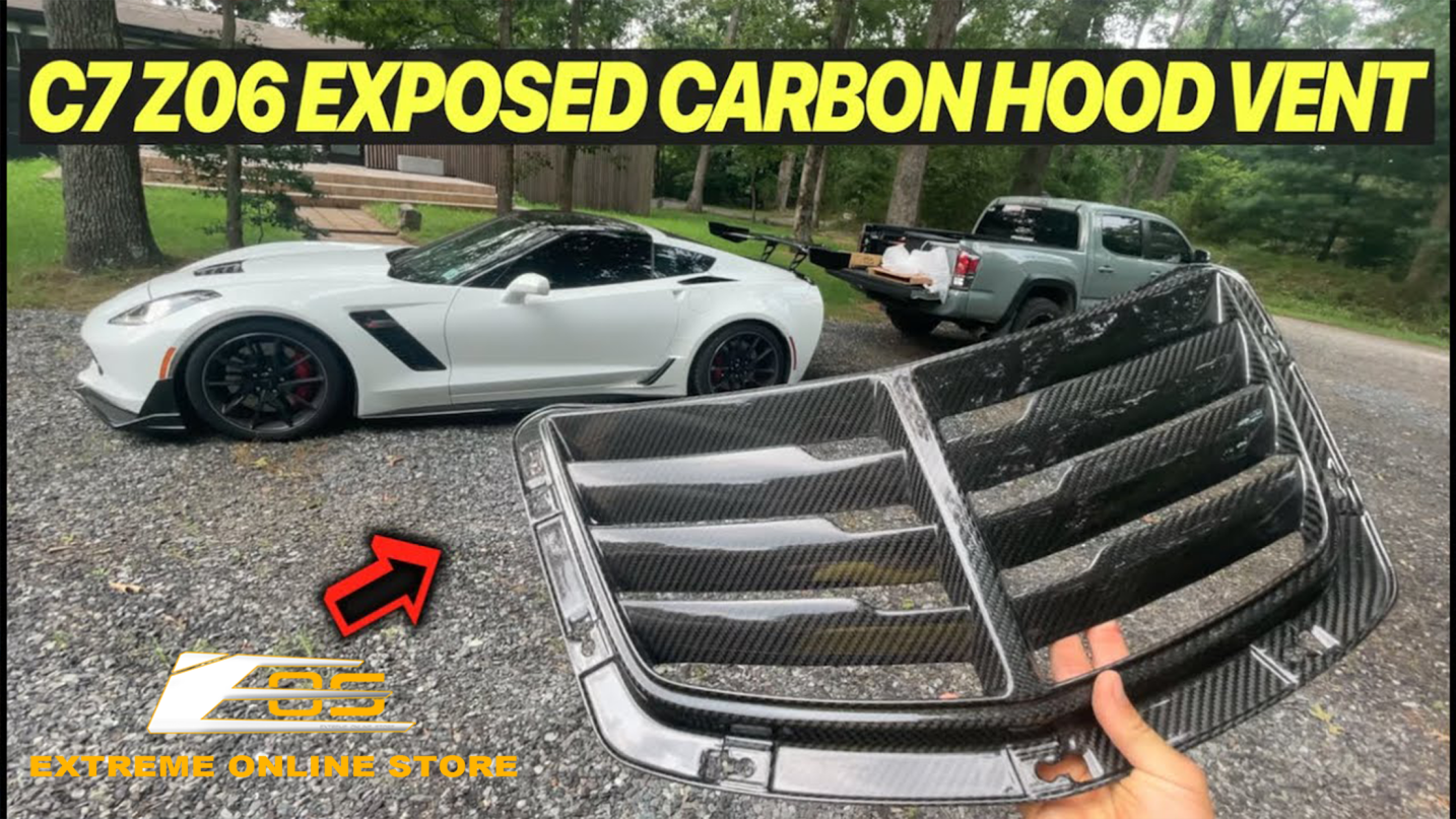 Extreme Online Store | Corvette C7 Z06 Carbon Fiber Hood Vent Installe