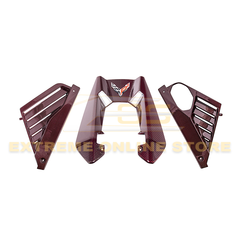 Corvette C8 Z06 Coupe Red Carbon Fiber Engine & Bay Panel Cover